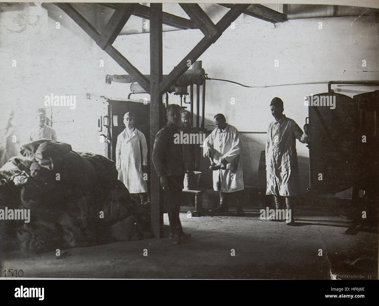 A photograph of a disinfection room at a hospital (Krankenanstalt ...