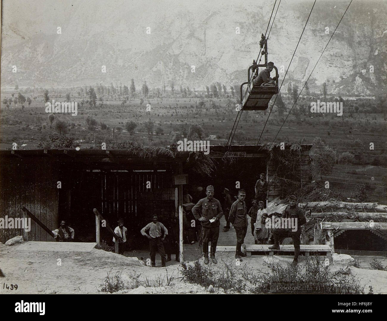 Cable car station with a departing carriage, photographed during World ...