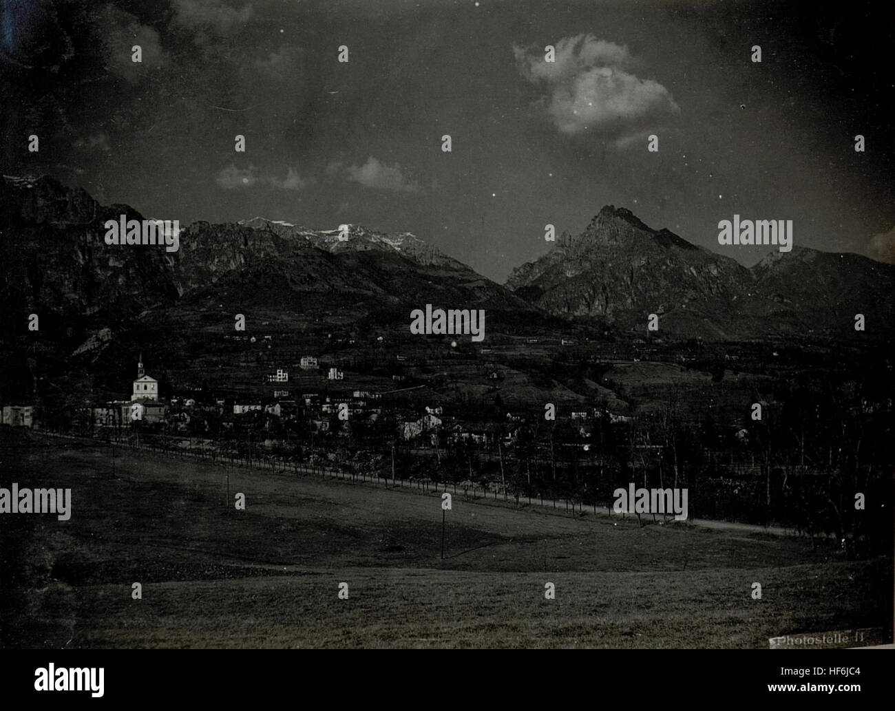 Panorama of Feltre, 1km northwest of Farra Church, World War I ...