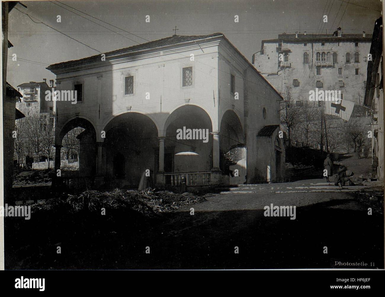 Historical photo of via duomo in feltre during world war hi-res stock ...