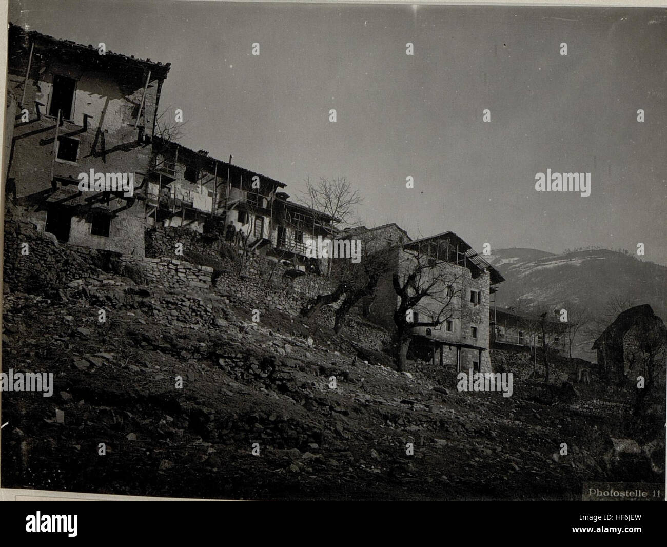 A photograph capturing the aftermath of an Italian direct hit on an ...