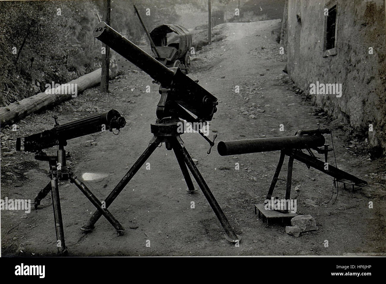 South Tyrol, Italian machine guns, World War I Stock Photo - Alamy