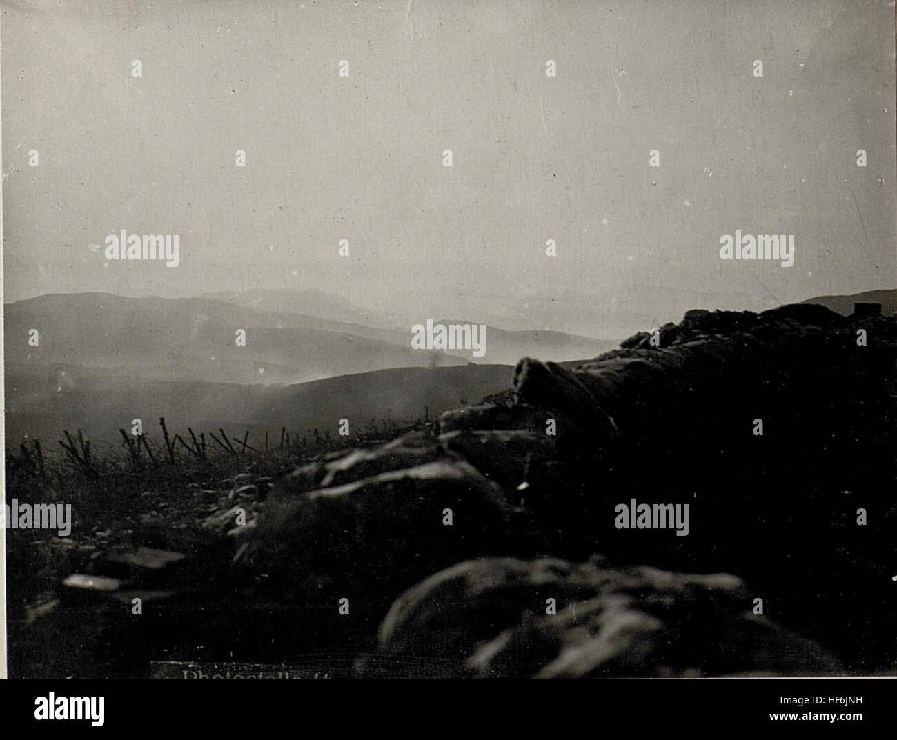 View from the Italian outpost on the highlands of Asiago with heavy ...