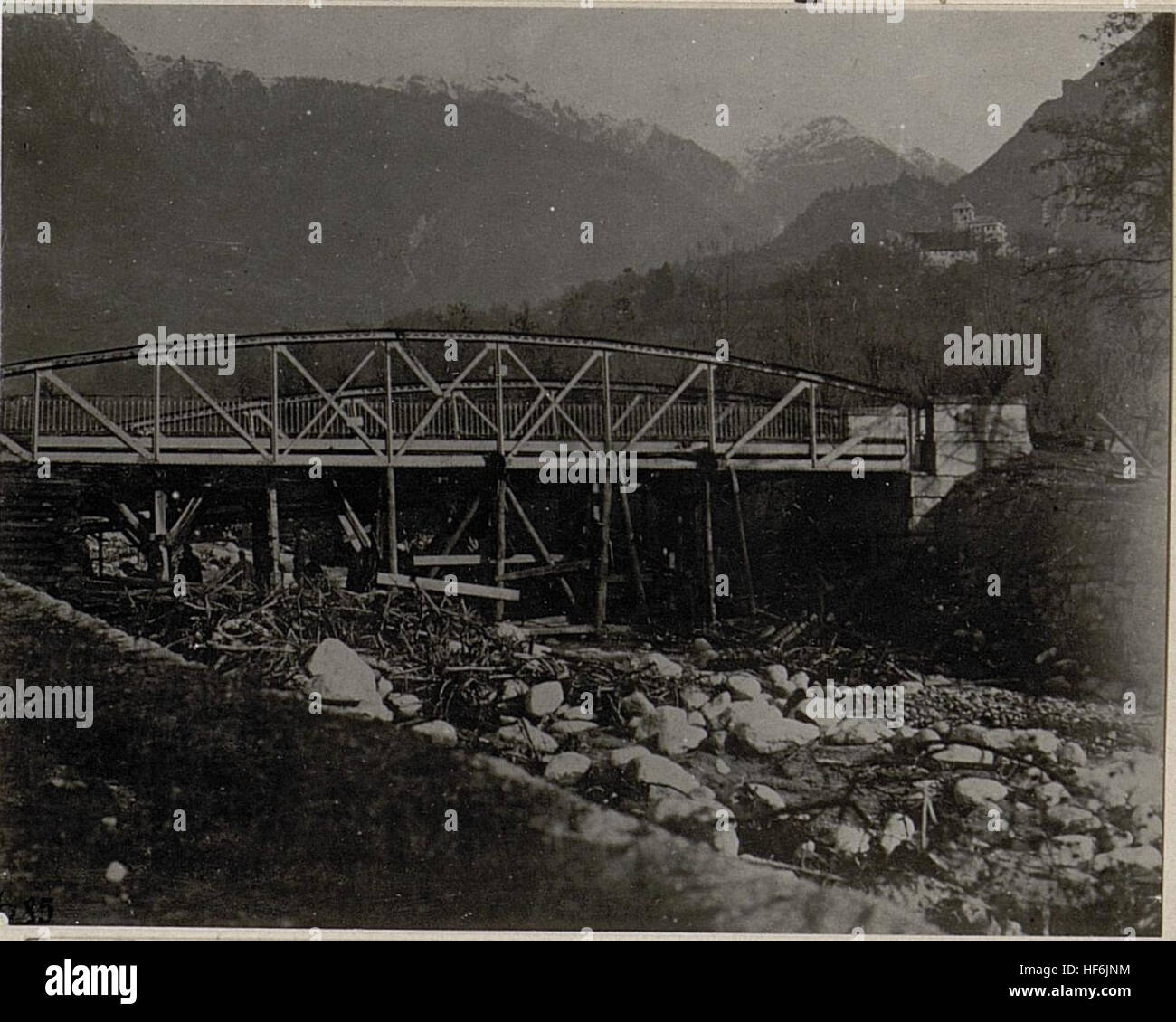 At the Chiepina Stream, Valsugana. Blown-up road bridge, WWI, Europeana ...
