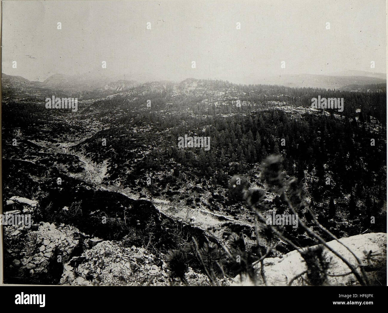 Panoramic view from Monte Rocollo, WWI, showing the battlefield during ...