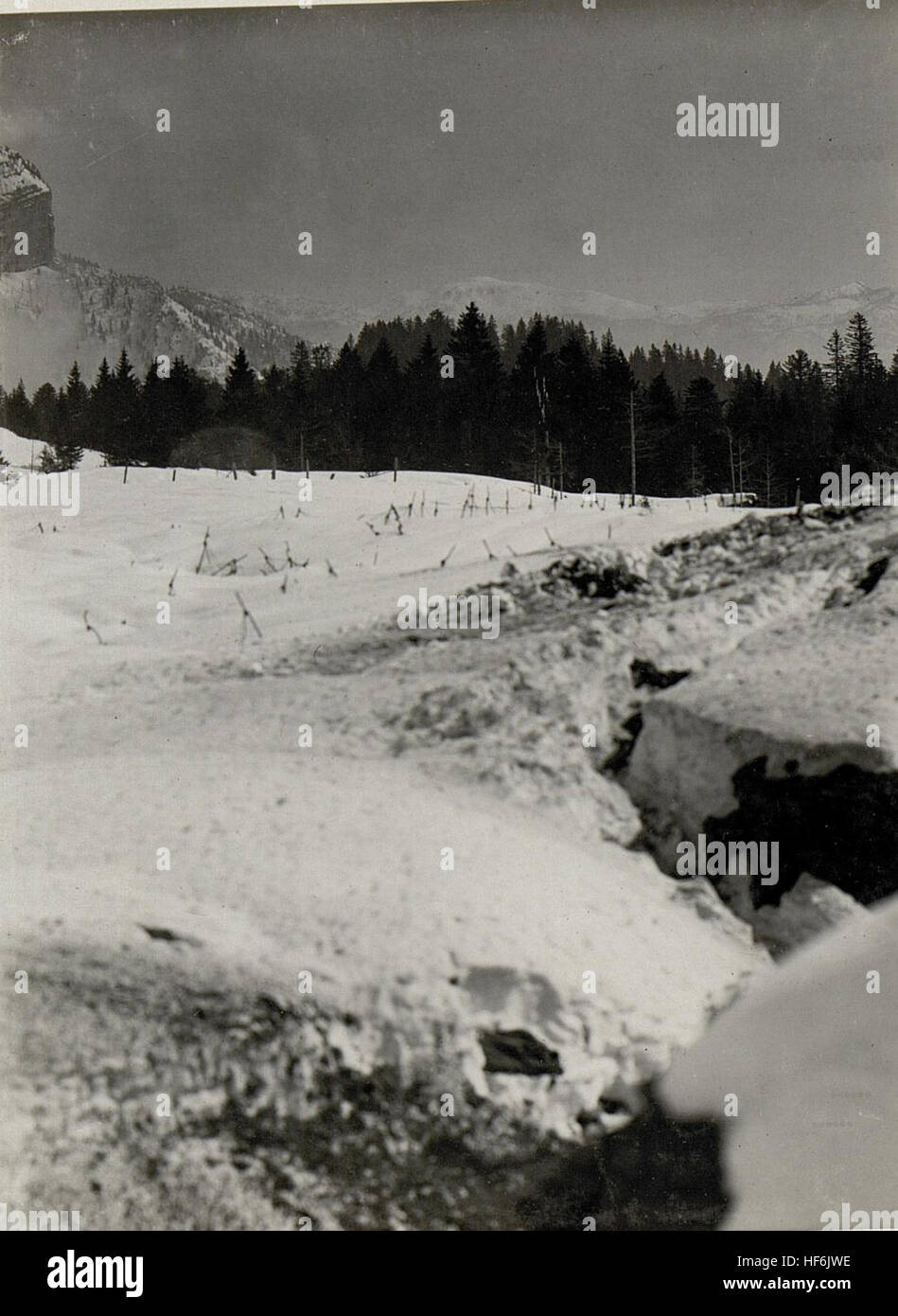 Panorama view from Lusern showing military positions during World War I ...