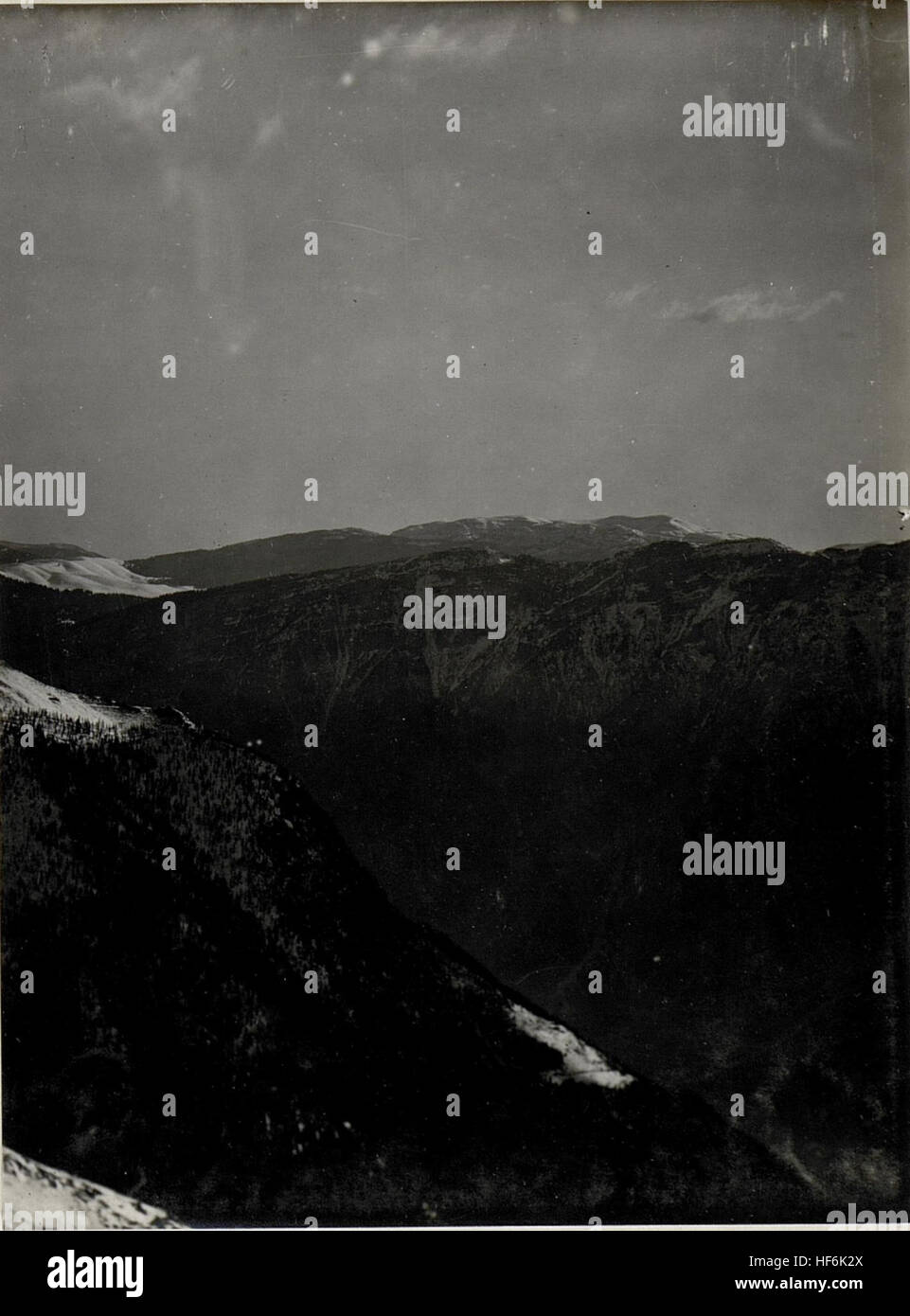 Panoramic view of Val Piana Piccola during World War I, showing a ...