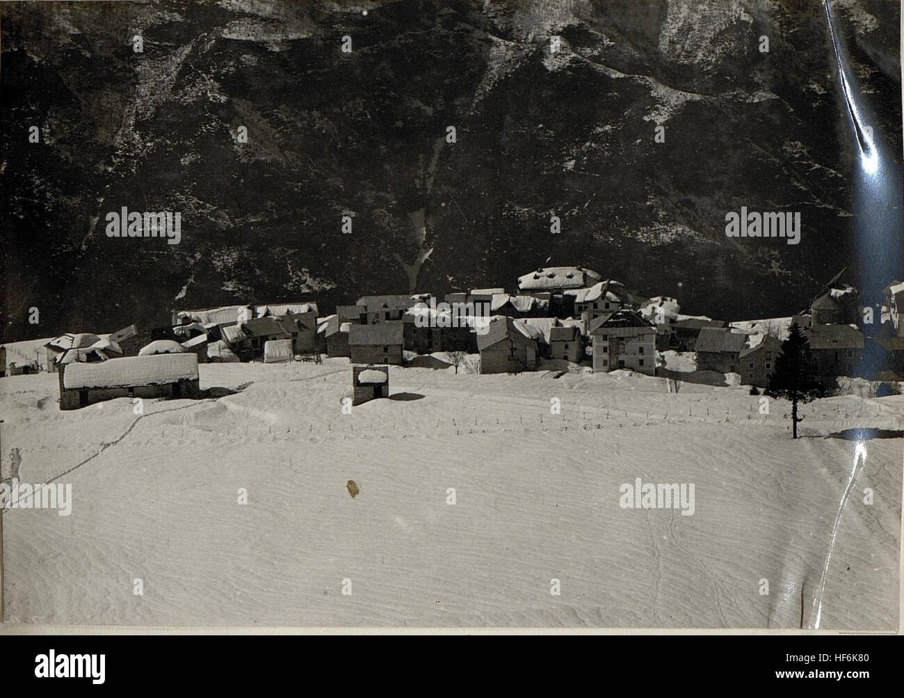 A photograph taken during World War I, depicting the town of Lusern ...