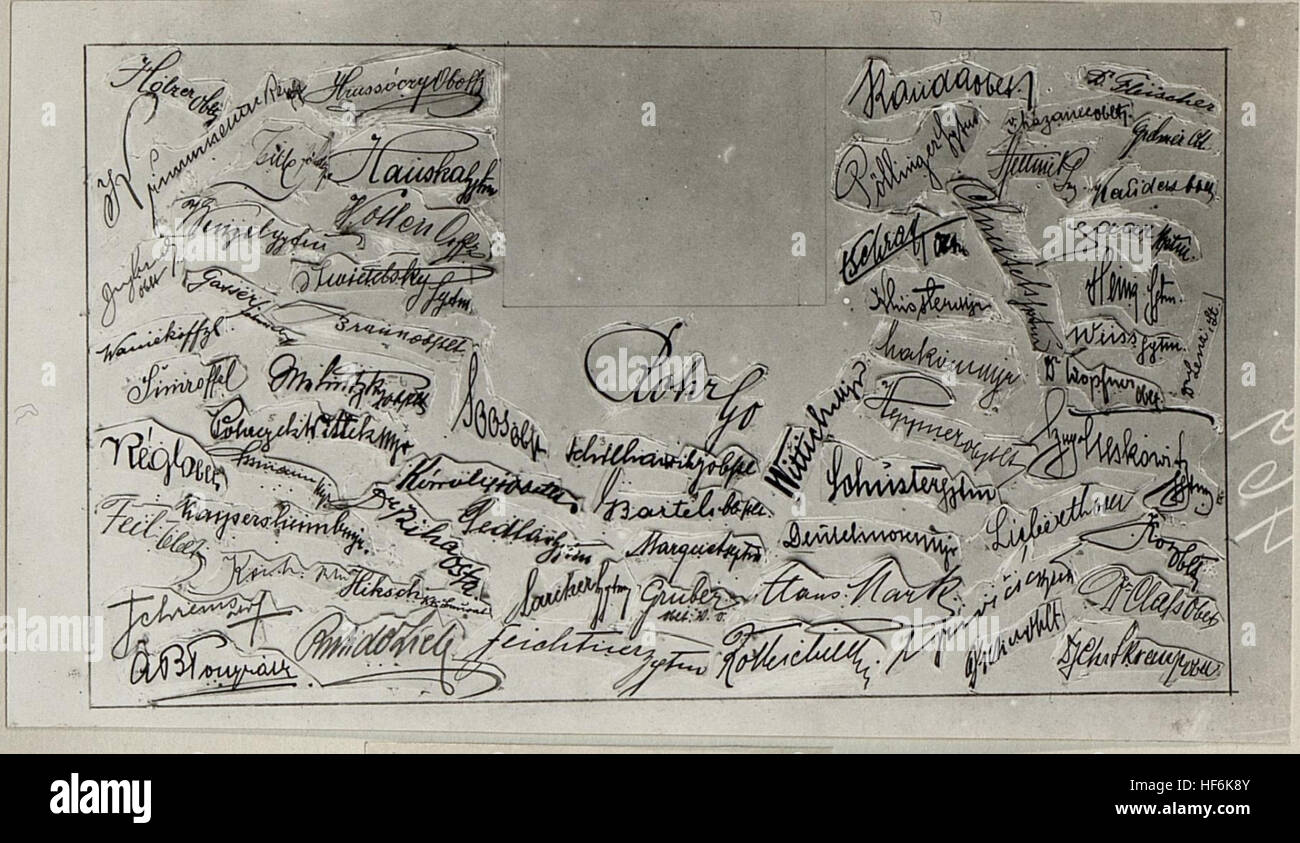 A World War I photograph showing military signatures, captured as part ...