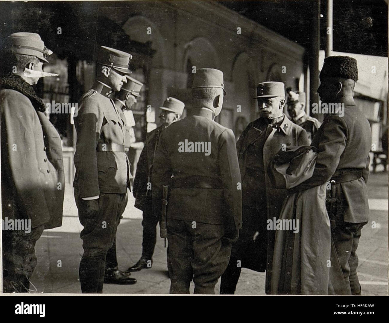 A photograph showing Turkish officers in Trento during World War I ...