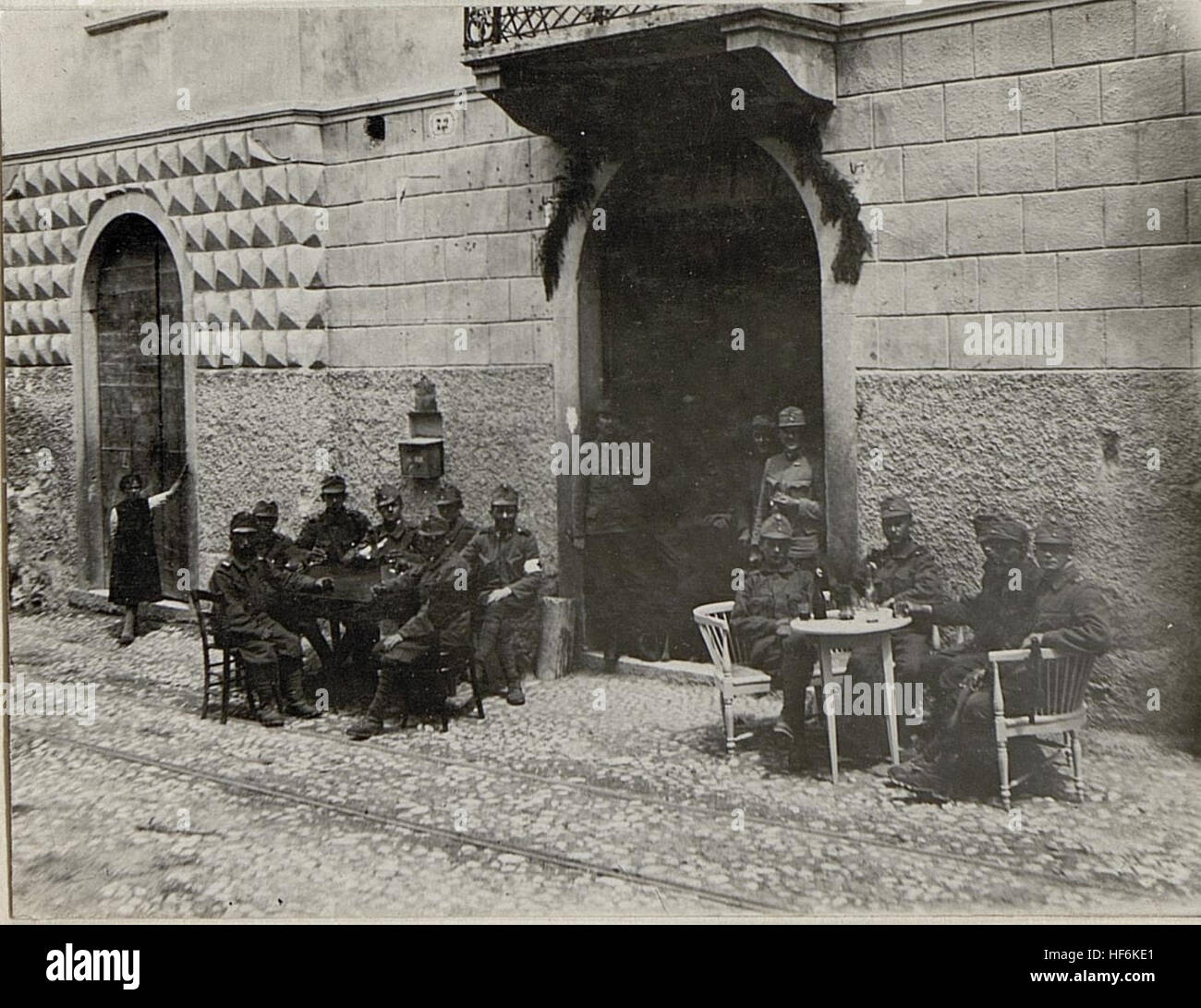 A photograph from the First World War showing a soldiers' home, part of ...