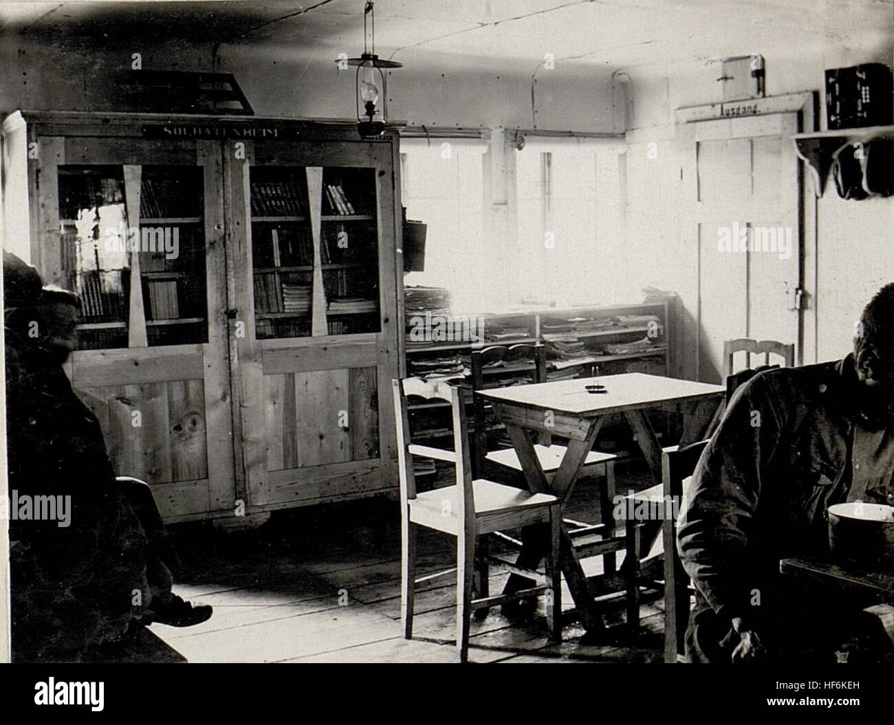 A soldiers' home during World War I, photographed as part of the ...
