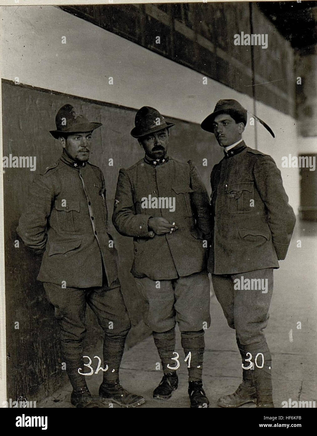 Italian prisoners of war in Trient during World War I, photographed as ...