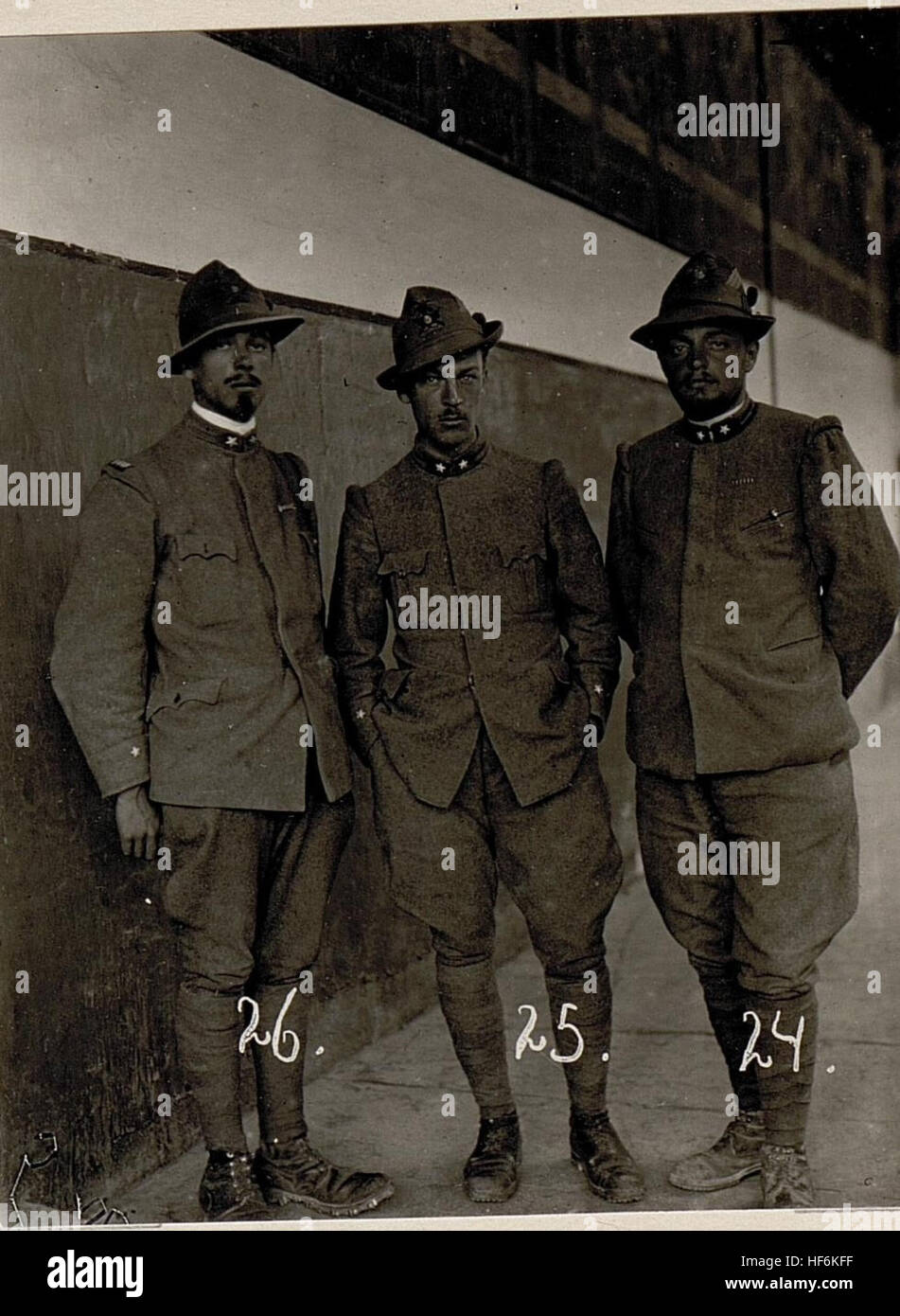 A photograph of Italian prisoners of war in Trento during World War I ...