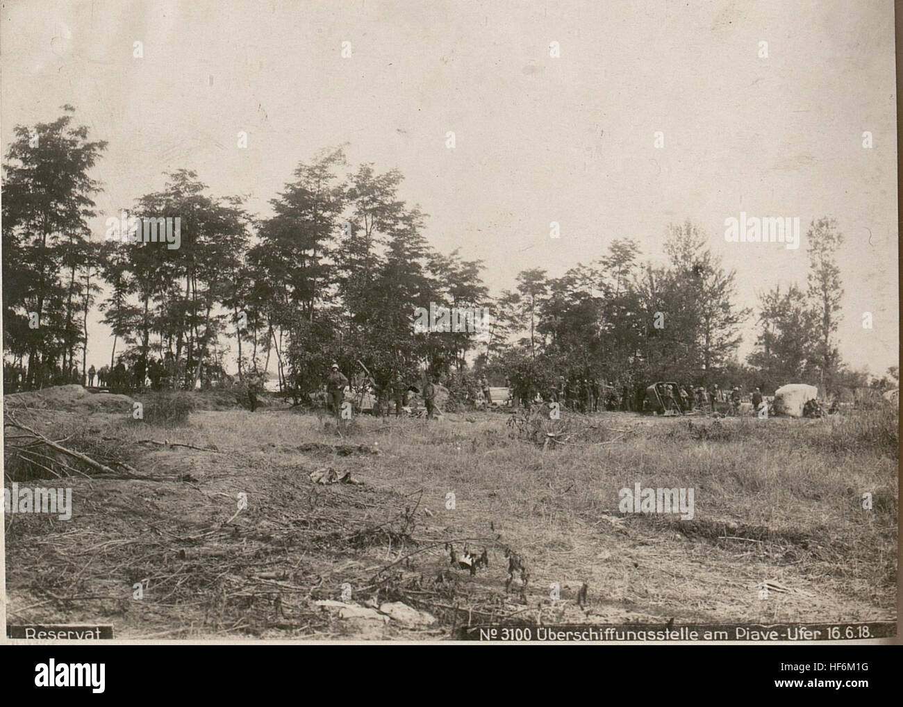 Reserved crossing point at the Piave River, June 16, 1918, during World ...