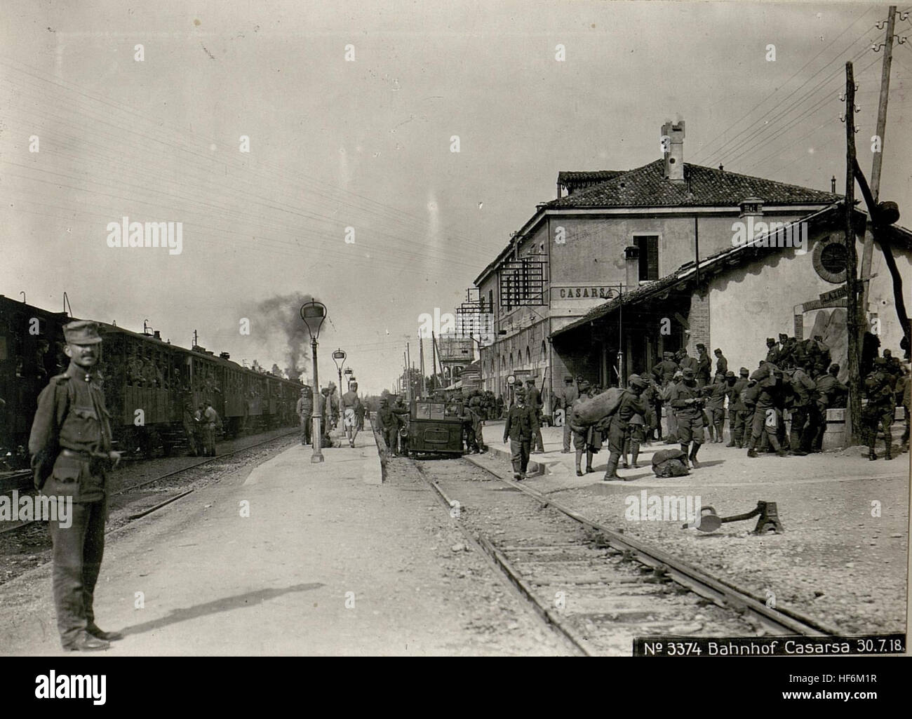 Photograph of the Casarsa railway station on July 30, 1918, during ...