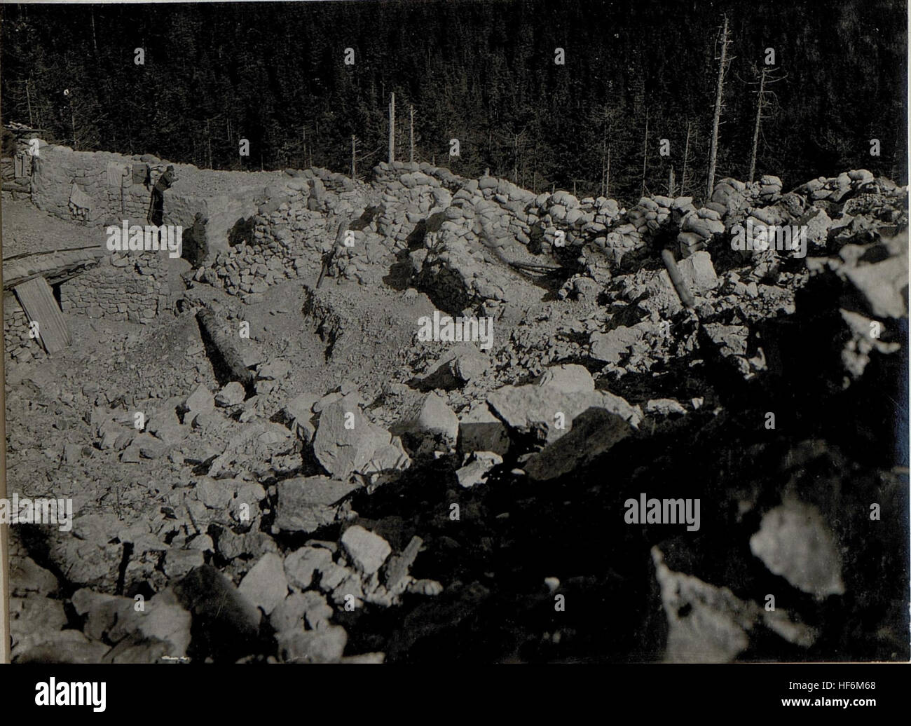 Shell crater at Monte Moscio, World War I, Europeana Collections ...