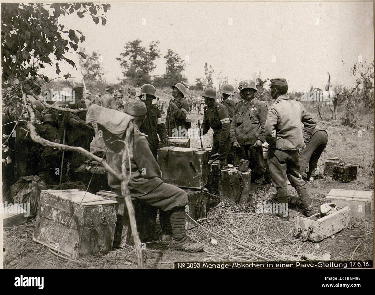 Cooking in a Piave trench, 17 June 1918, First World War, Europeana ...