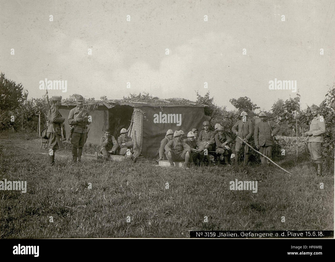 Italian prisoners of war at the Piave River, captured on June 15, 1918 ...