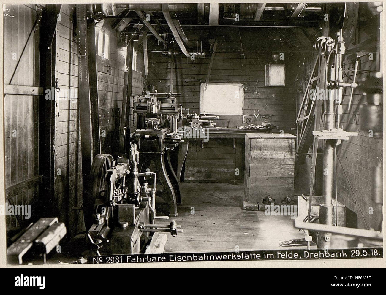 Mobile railway workshop, Piave Front, Venice area, World War I, May 29 ...