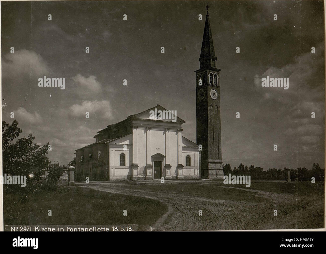 Church in Fontanellette, Piave Front, 18th May 1918, during World War I ...