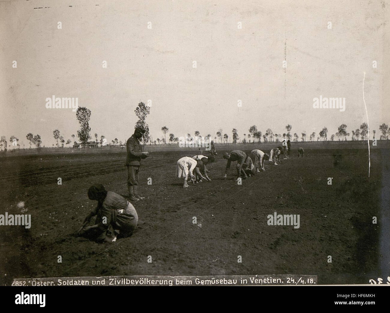 A photograph from April 24, 1918, showing Austrian soldiers and ...