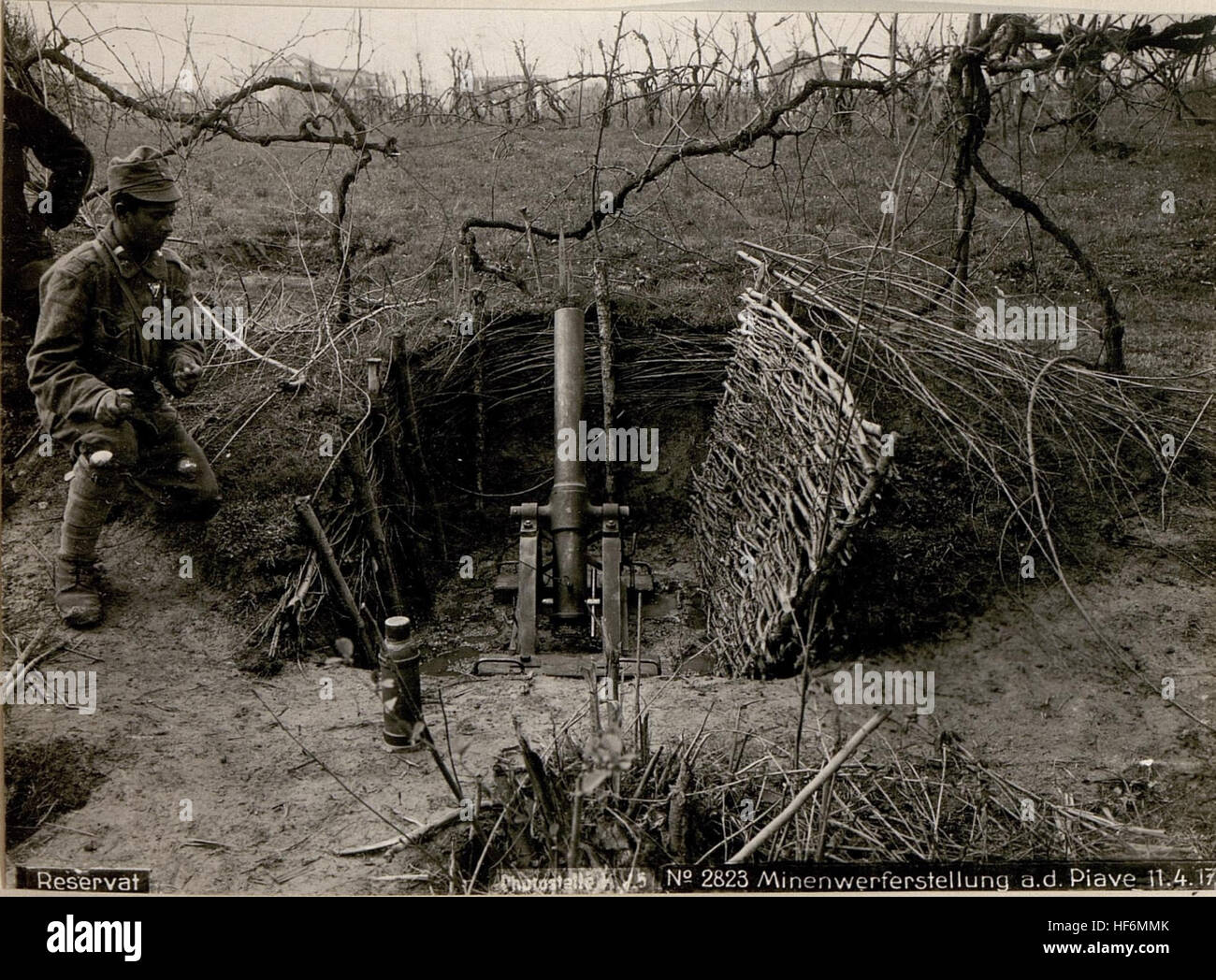 Image showing the position of a mortar battery on the Piave Front ...
