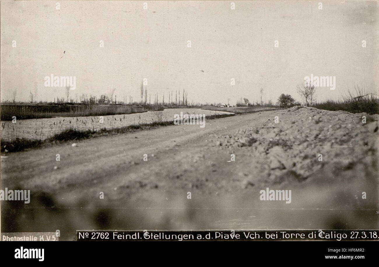 German military positions on the Piave River near Torre di Caligo ...