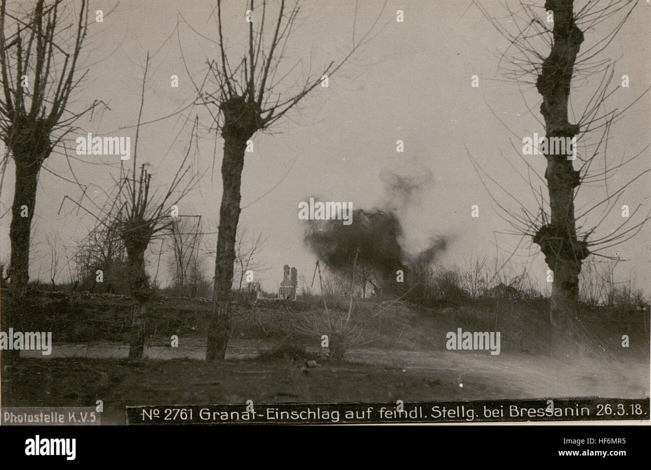 A photograph capturing the explosion of a grenade hitting an enemy ...