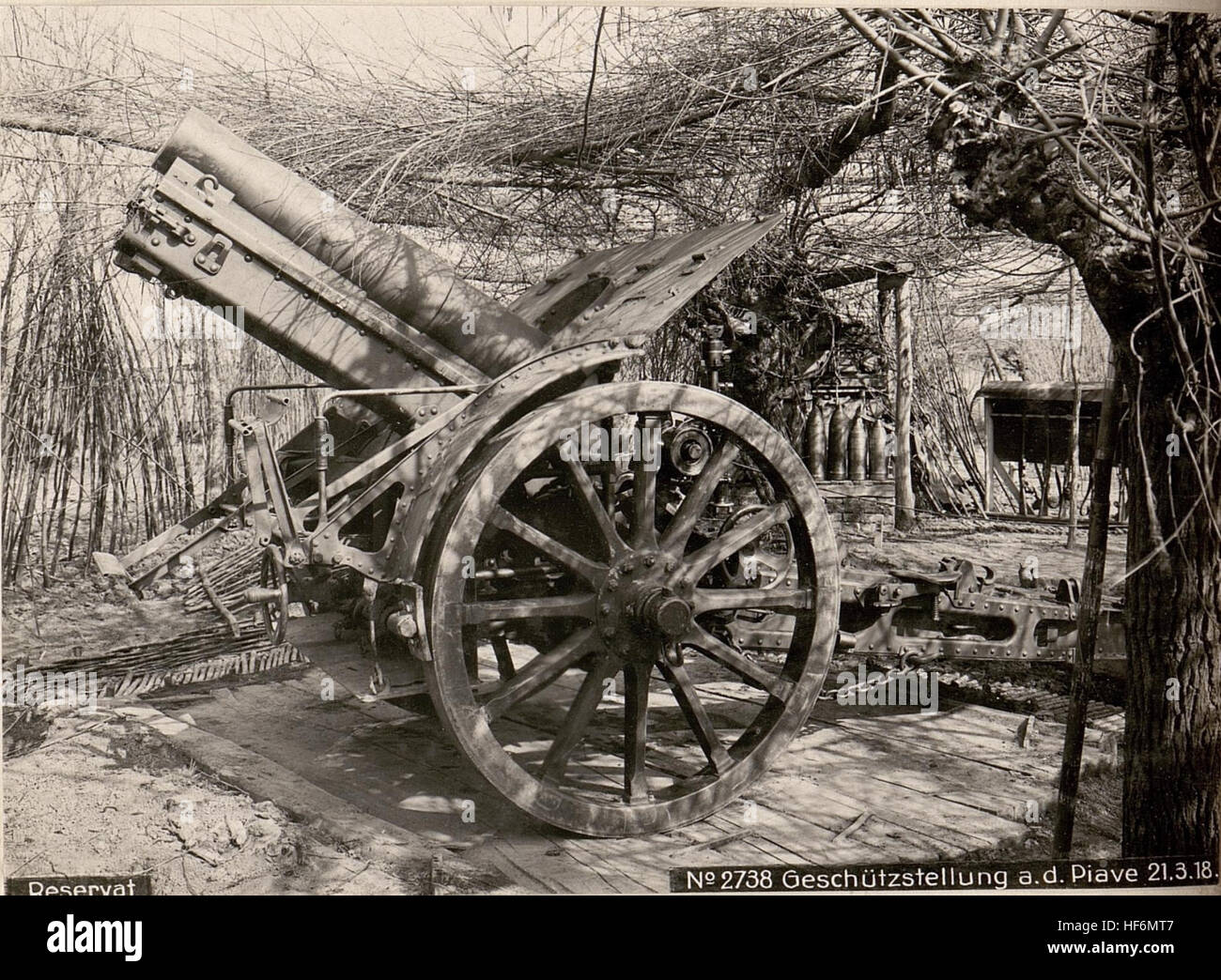 Artillery position at Piave, 21.3.18, First World War, Piave Front ...