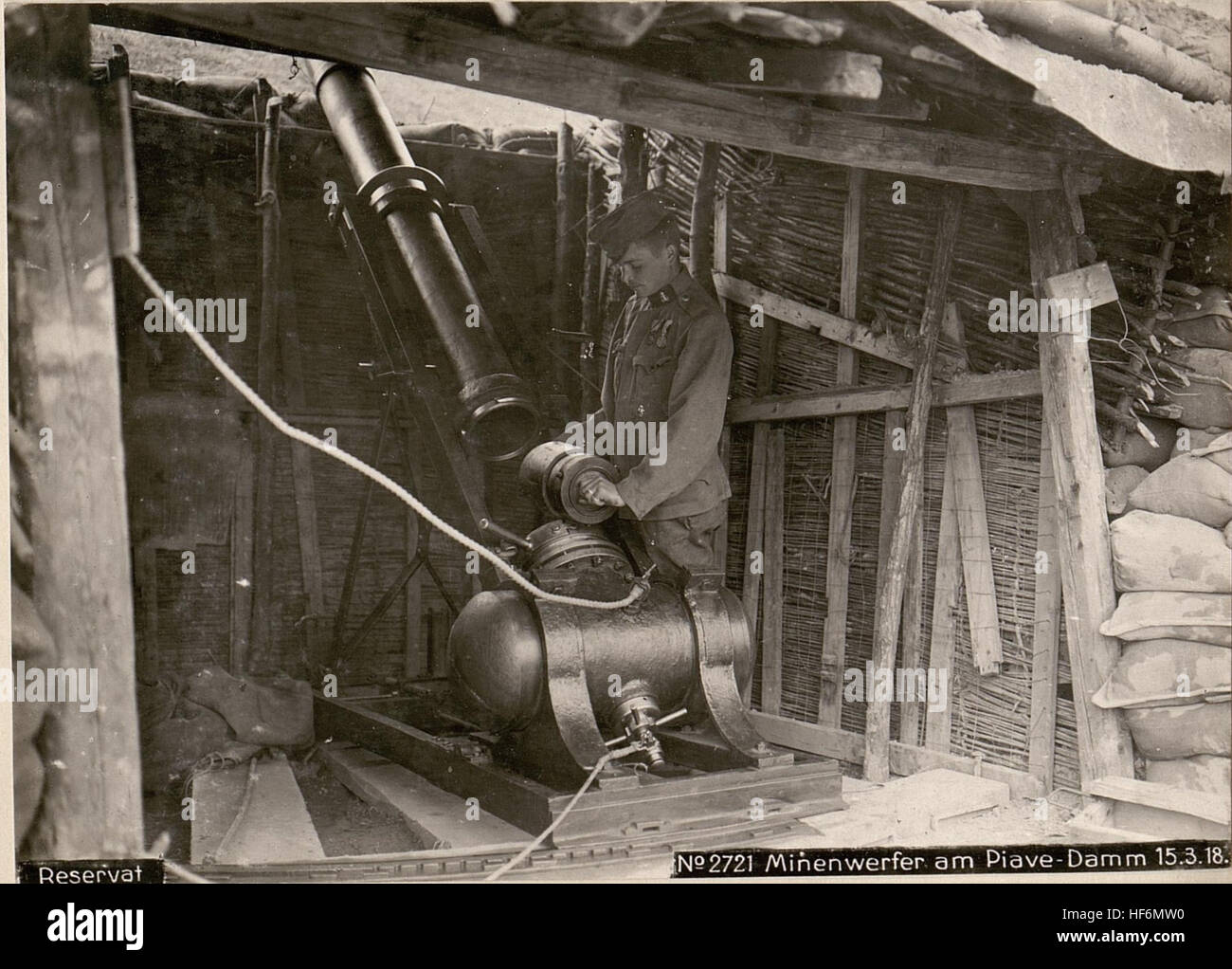Mortar at Piave Dam, March 15, 1918, First World War, Europeana ...