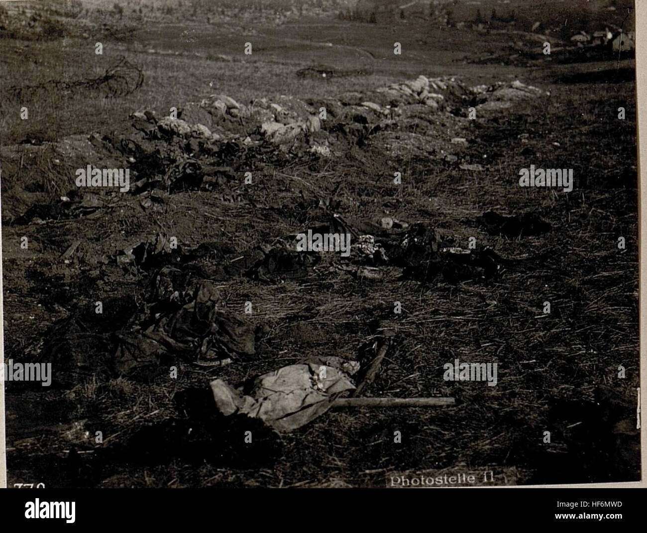 Pit East of Monte Rasta. Remains of unburied Italians from the June ...