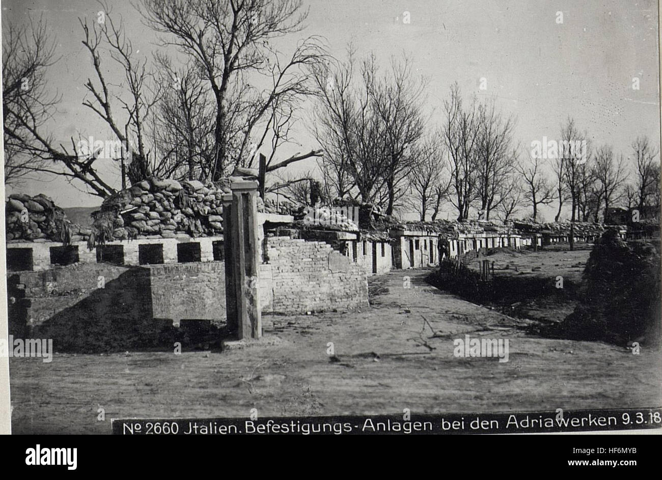 Fortifications at the Adria Works, Italy, March 9, 1918, showing ...