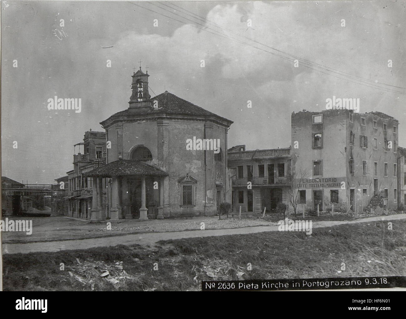 Pieta church in Portograzano, March 9, 1918, Piave Front, WWI ...