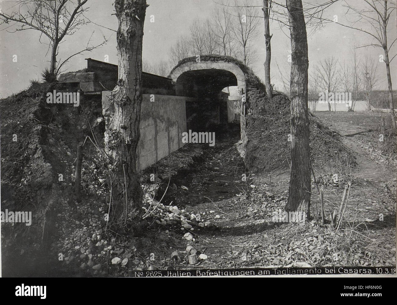 Italian fortifications at the Tagliamento River near Casarsa, March 10 ...