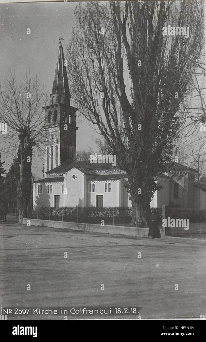 Church in Colfrancui, Piave Front, 18th February 1918, during World War ...