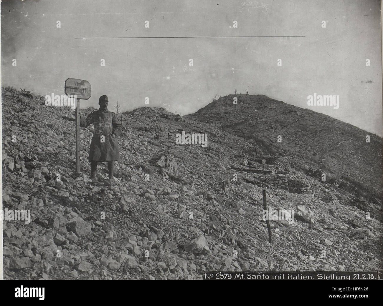 Mount Santo with Italian positions, February 21, 1918, World War I ...