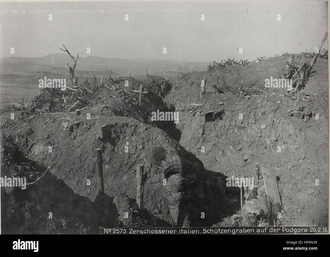 Italian Trenches on Podgora, February 20, 1918, World War I, Europeana ...