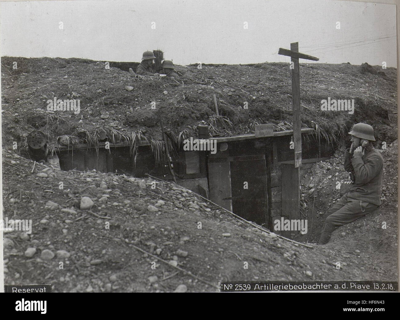 An artillery observer at the Piave Front on February 13, 1918 ...