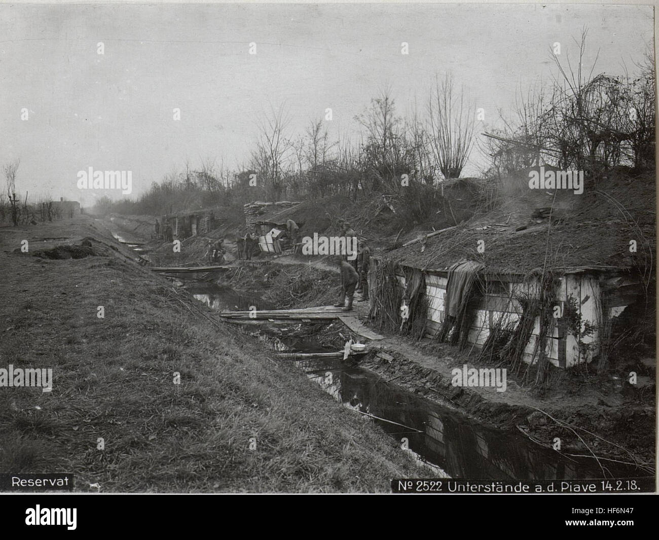 A photograph taken on February 14, 1918, showing the military positions ...