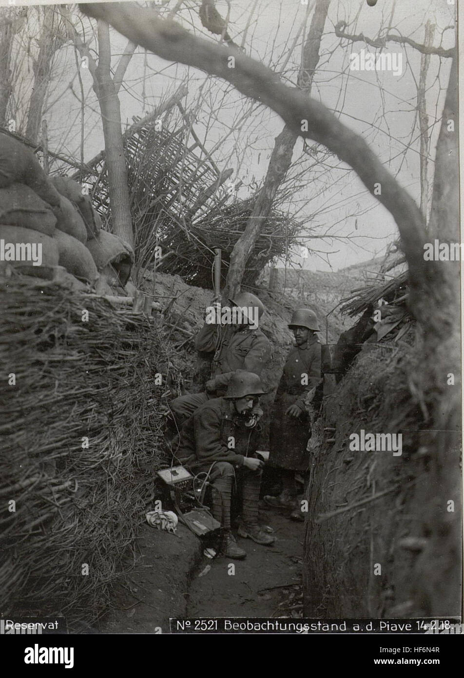 Observation post on the Piave front, February 14, 1918, World War I ...