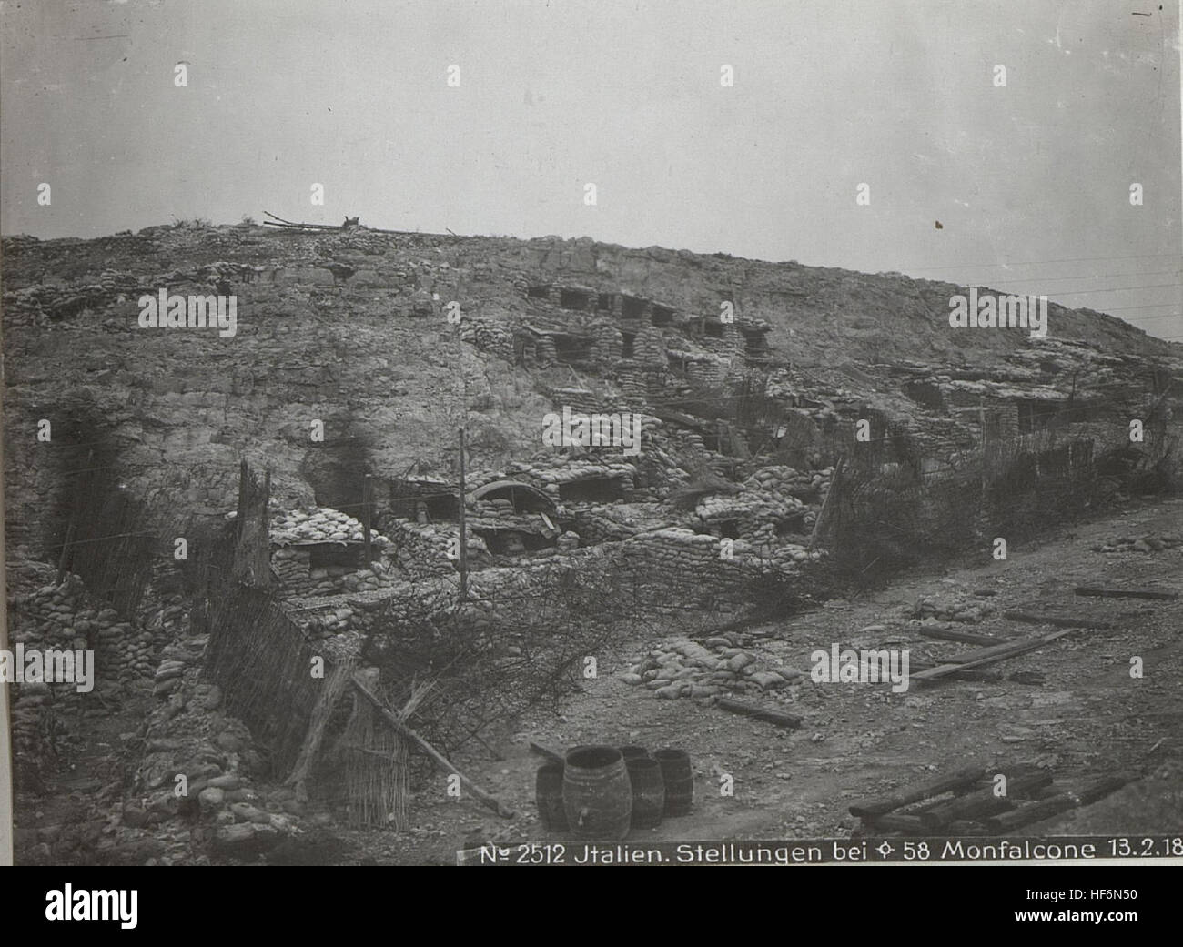 A photograph of Italian trench positions near Monfalcone during World ...