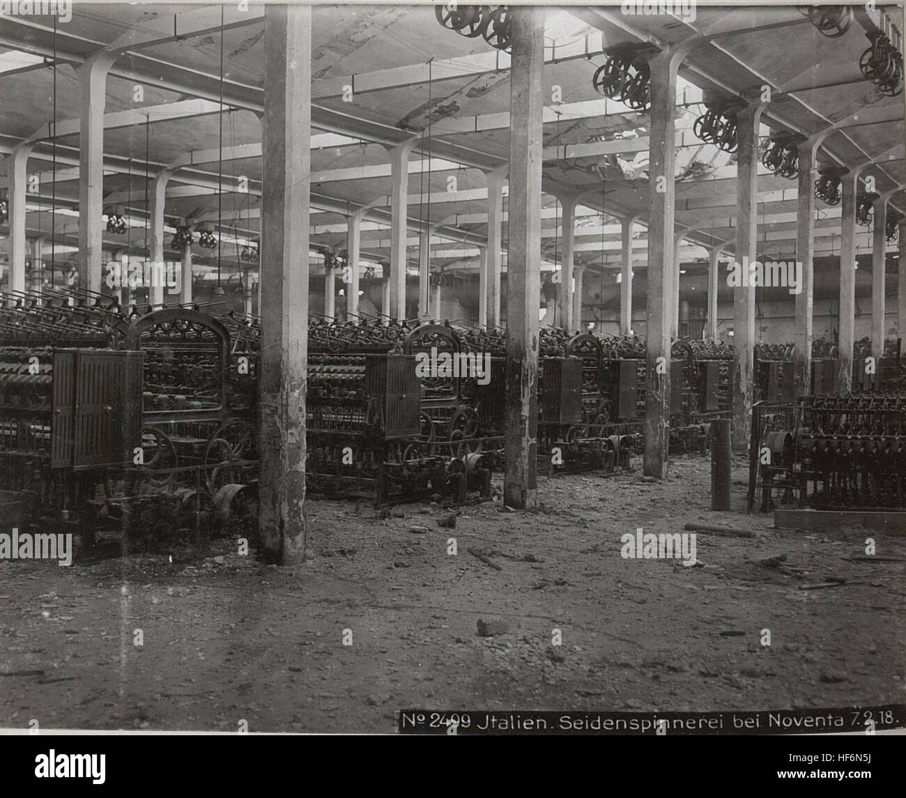 Silk spinning factory in Noventa, Italy, captured during World War I on ...