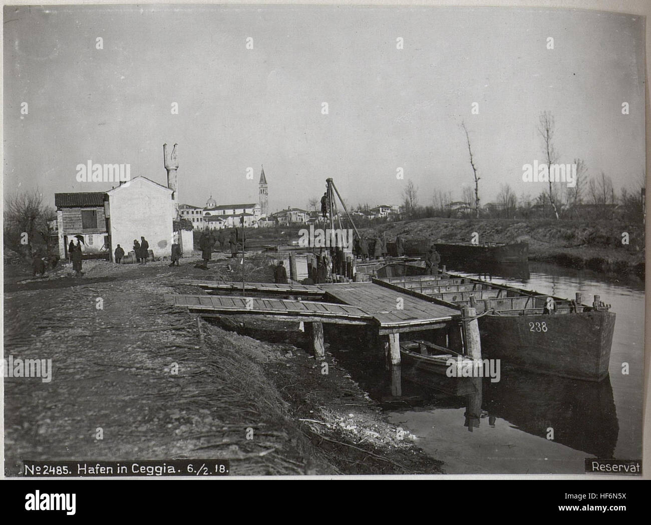 Harbor at Ceggia, 6 February 1918, Piave Front, World War I Stock Photo ...