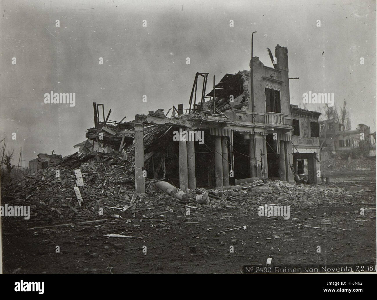 Ruins of Noventa, February 7, 1918, Piave Front, First World War ...