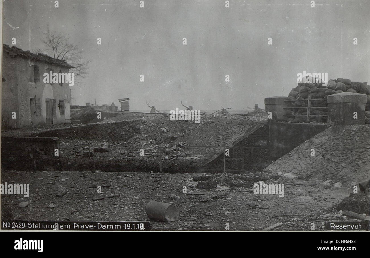 A position at the Piave Dam on January 19, 1918, during World War I ...