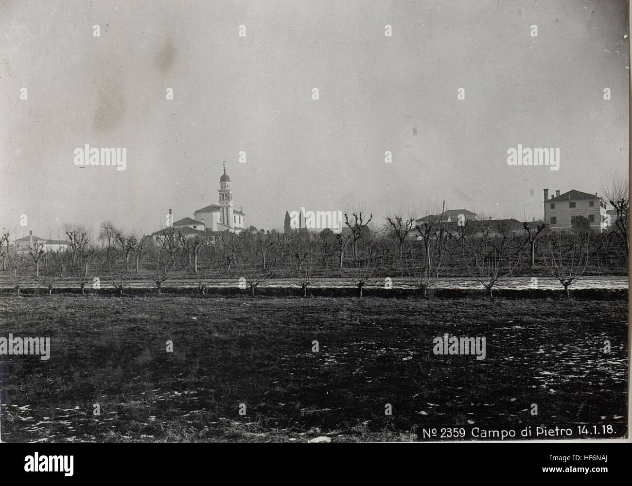 A photograph taken on January 14, 1918, at Campo di Pietro on the Piave ...
