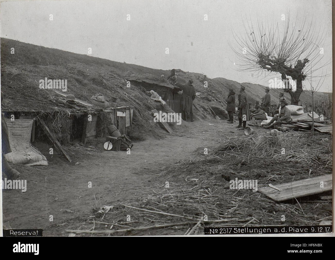 The positions held at the Piave Front on December 9, 1917, during World ...
