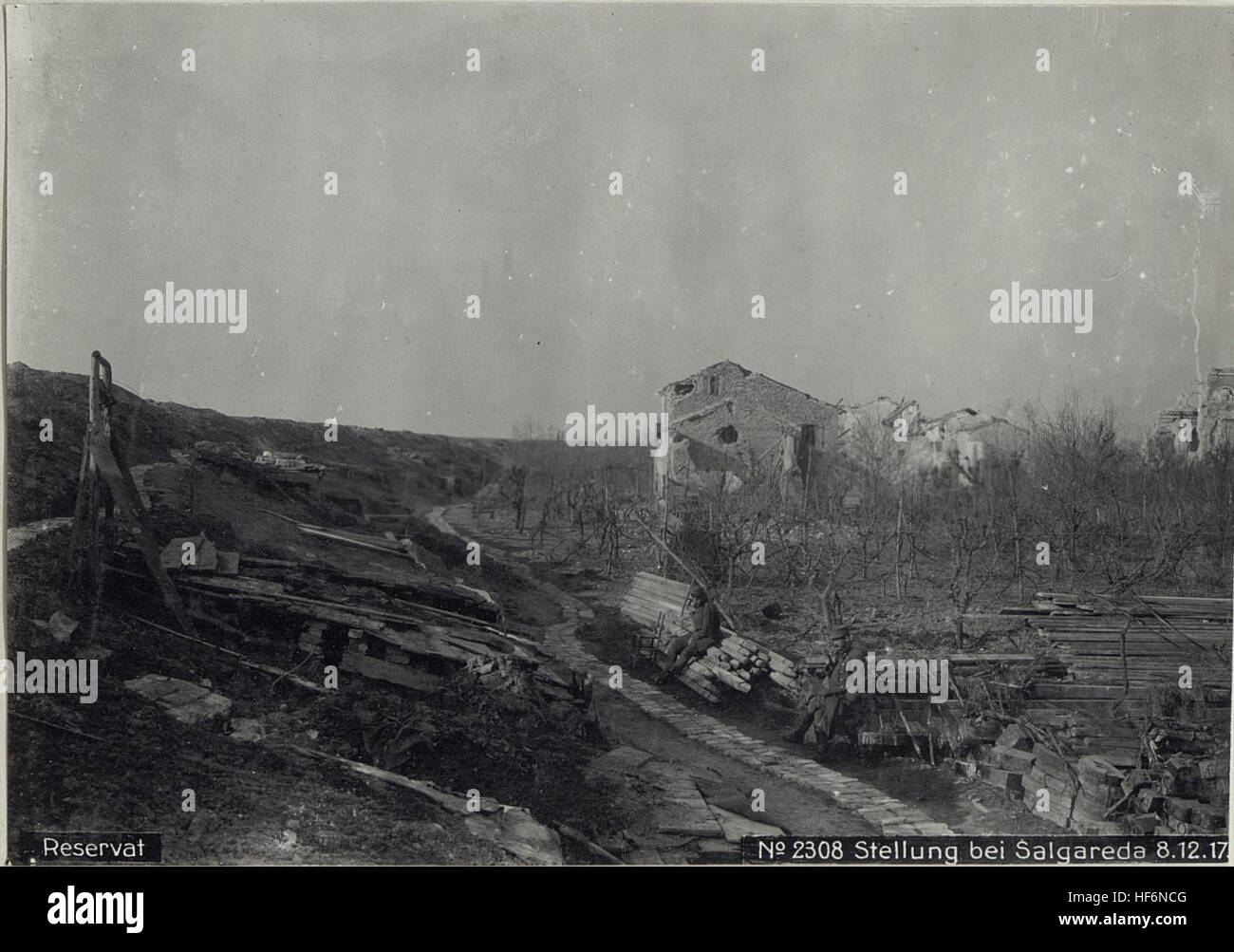 Military position at Salgareda, Italy, on December 8, 1917, during ...