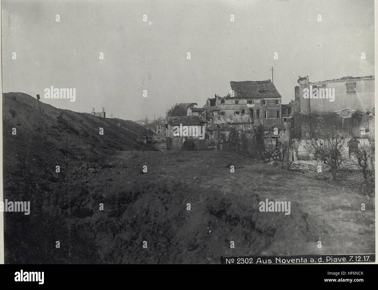 A photograph from December 7, 1917, at the Piave Front during World War ...